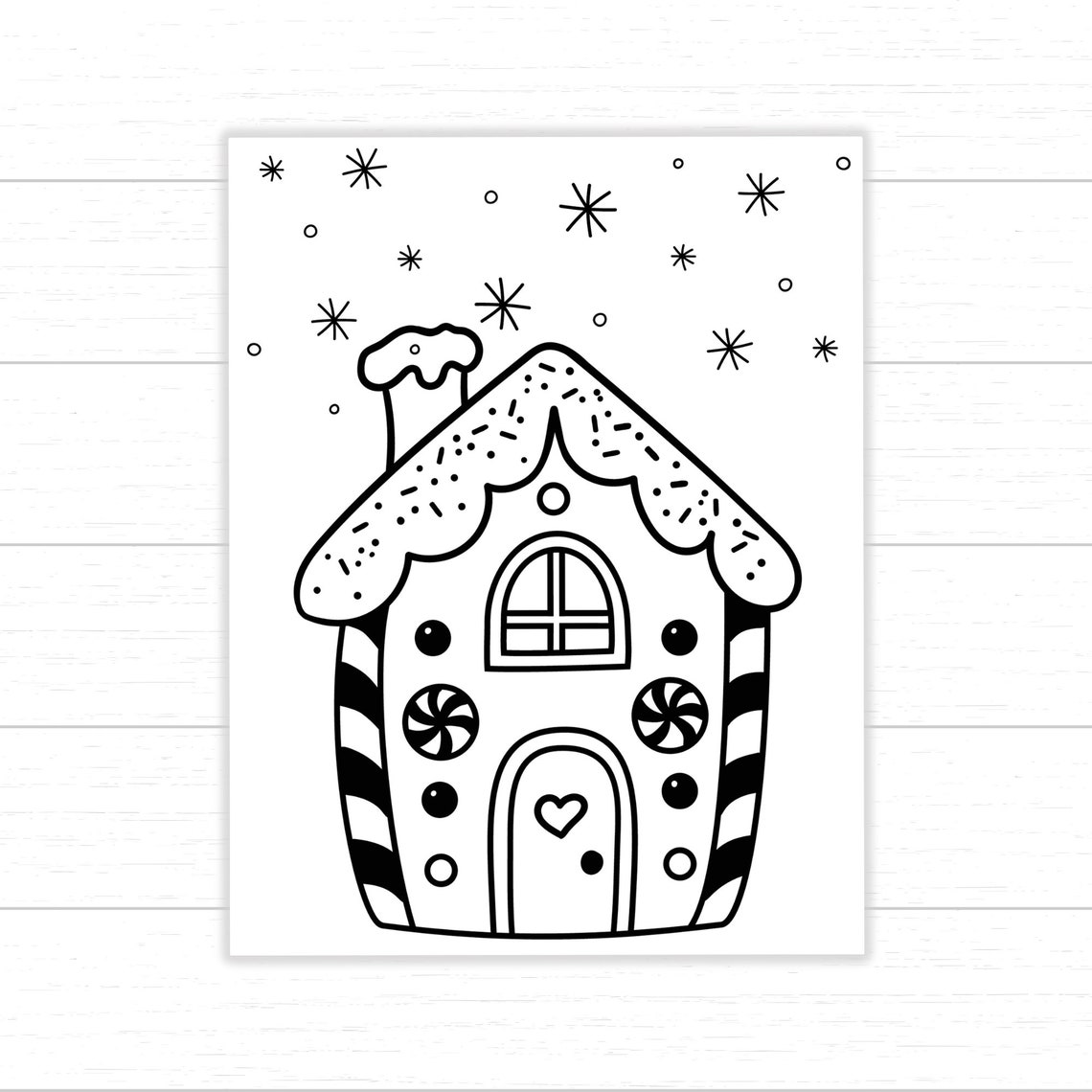Gingerbread House Coloring Pages, Christmas Coloring Pages for Kids ...