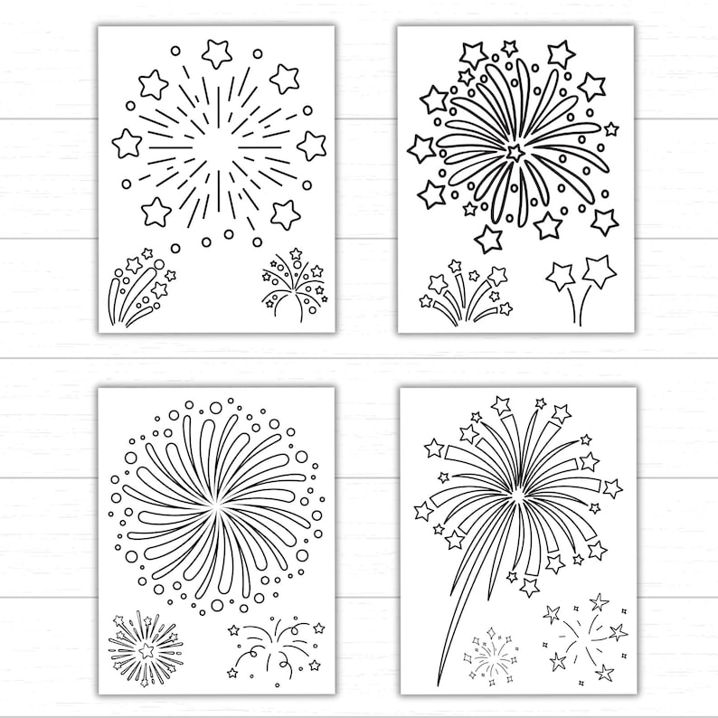 Printable Fireworks Coloring Pages for Kids, 4th of July Coloring Pages ...