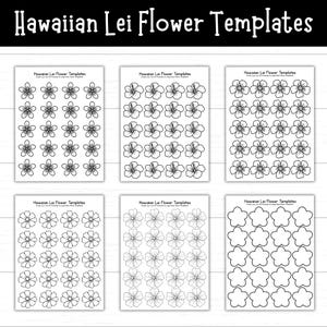 Printable DIY Hawaiian Lei Flower Templates, Flower Cutouts, Tropical ...