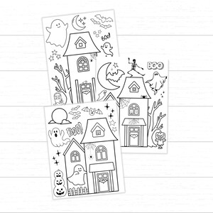 Haunted House Coloring Pages, Halloween Coloring Pages, Spooky Coloring ...