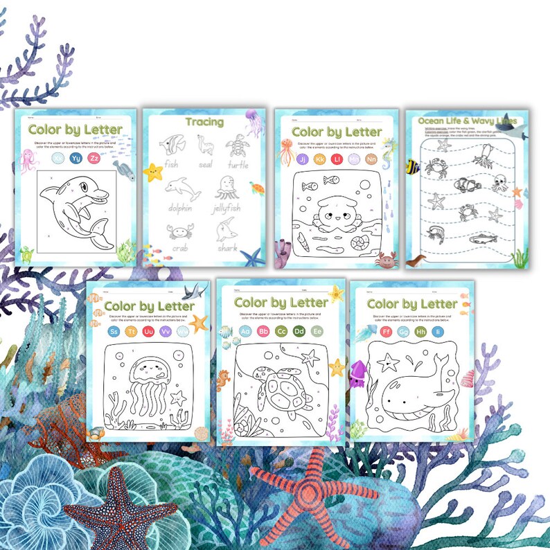 Under the Sea Preschool Activity Pack, Ocean Themed Printables, Sea ...