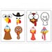 Printable Turkey Faces for Crafts, Thanksgiving Turkey Craft Templates ...