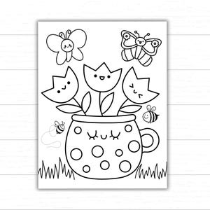 Printable Flower Coloring Pages for Kids, Spring Coloring Sheets ...