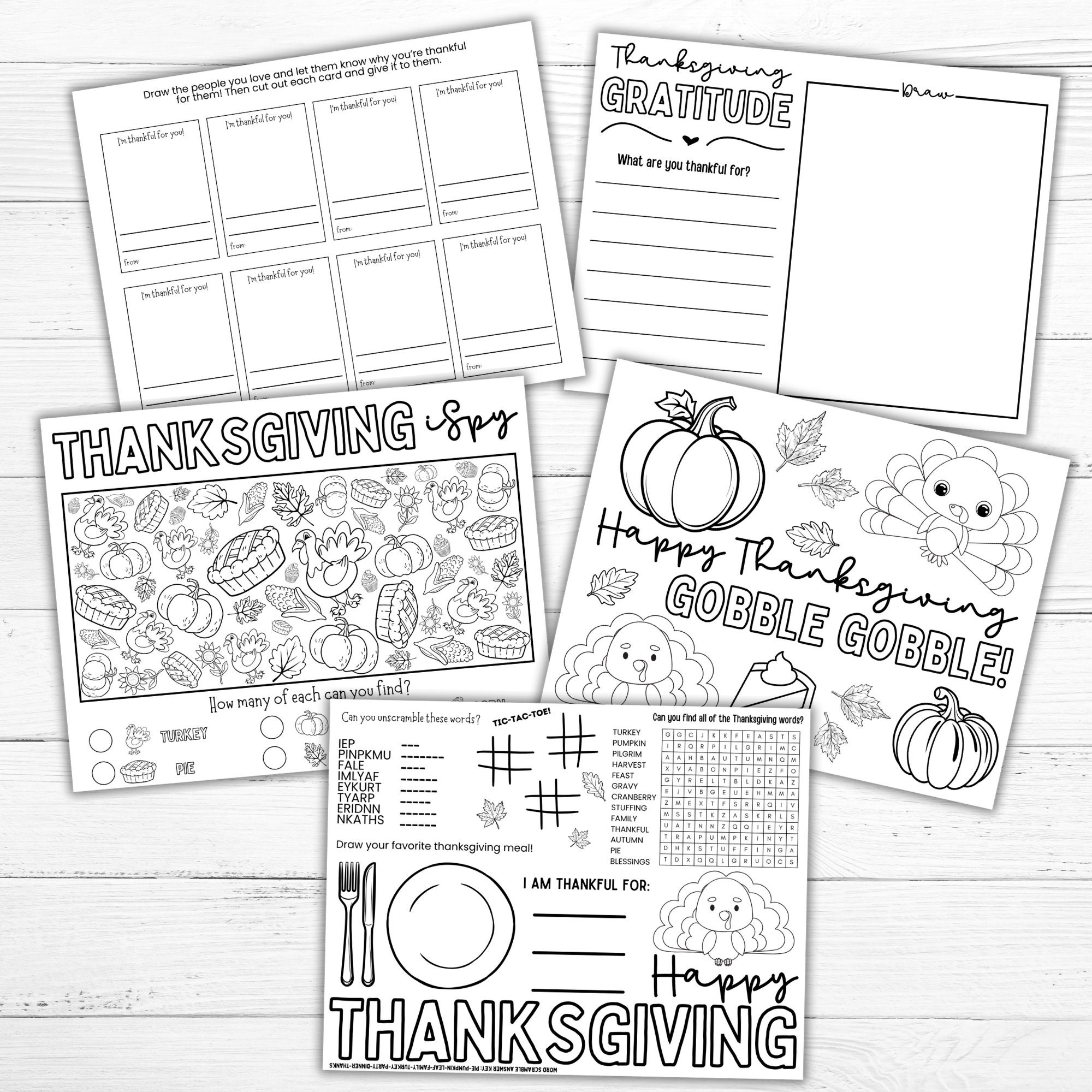 Thanksgiving Placemat Activity Printable Thanksgiving - Etsy