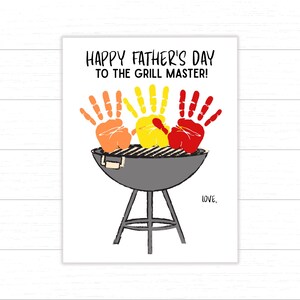 Printable Father's Day Grill Master Handprint Art, DIY Father's Day ...