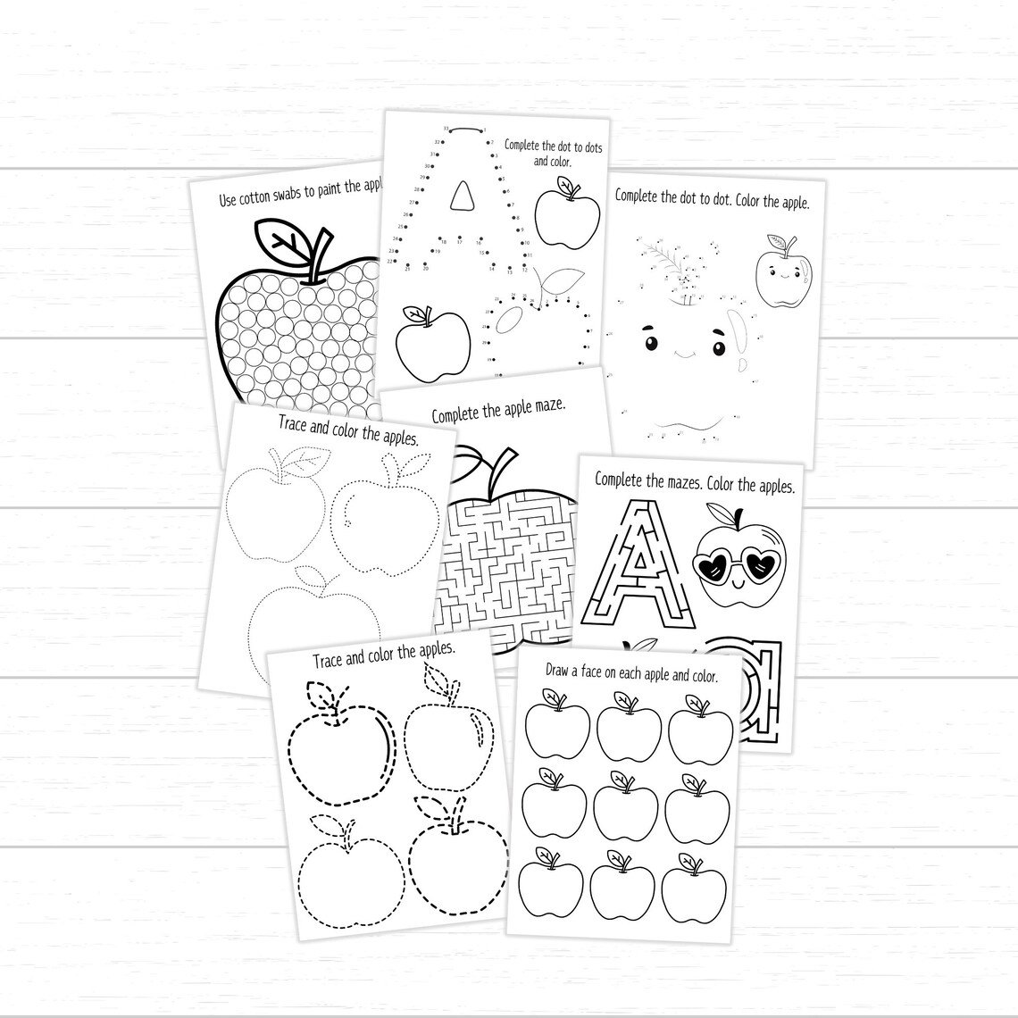 Apple Activity Pack Printable, Apple Tracing Activity, Apple Crafts ...