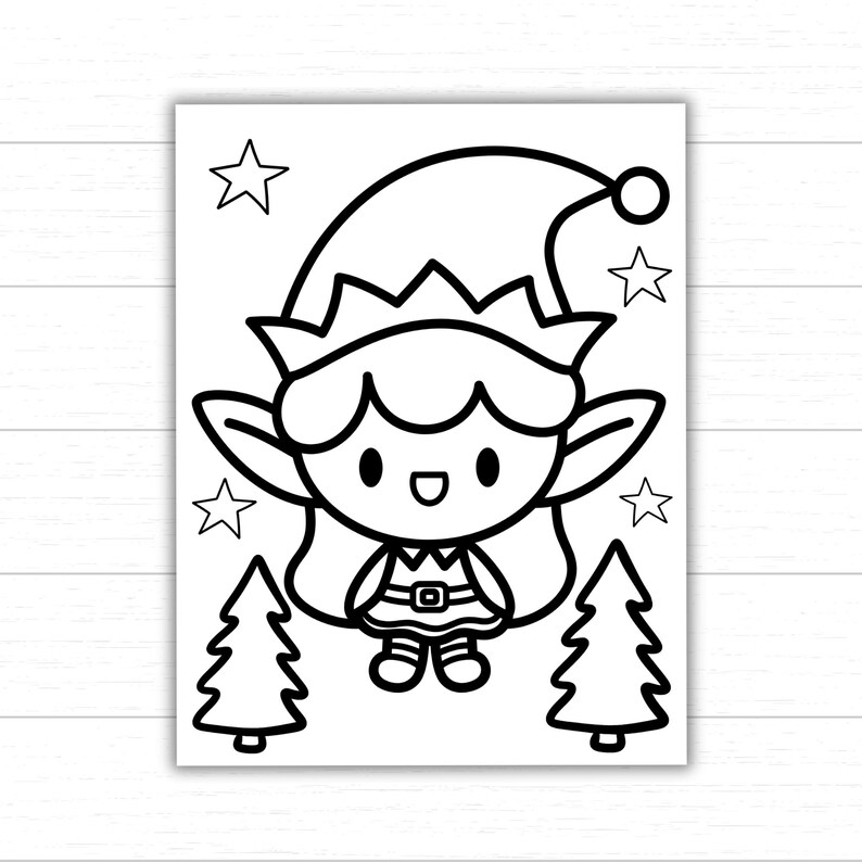 Christmas Elf Coloring Pages, Elf Activities, Printable Elf Coloring ...