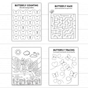 Butterfly Activity Pack Printable for Kids, Butterfly Craft, Coloring ...