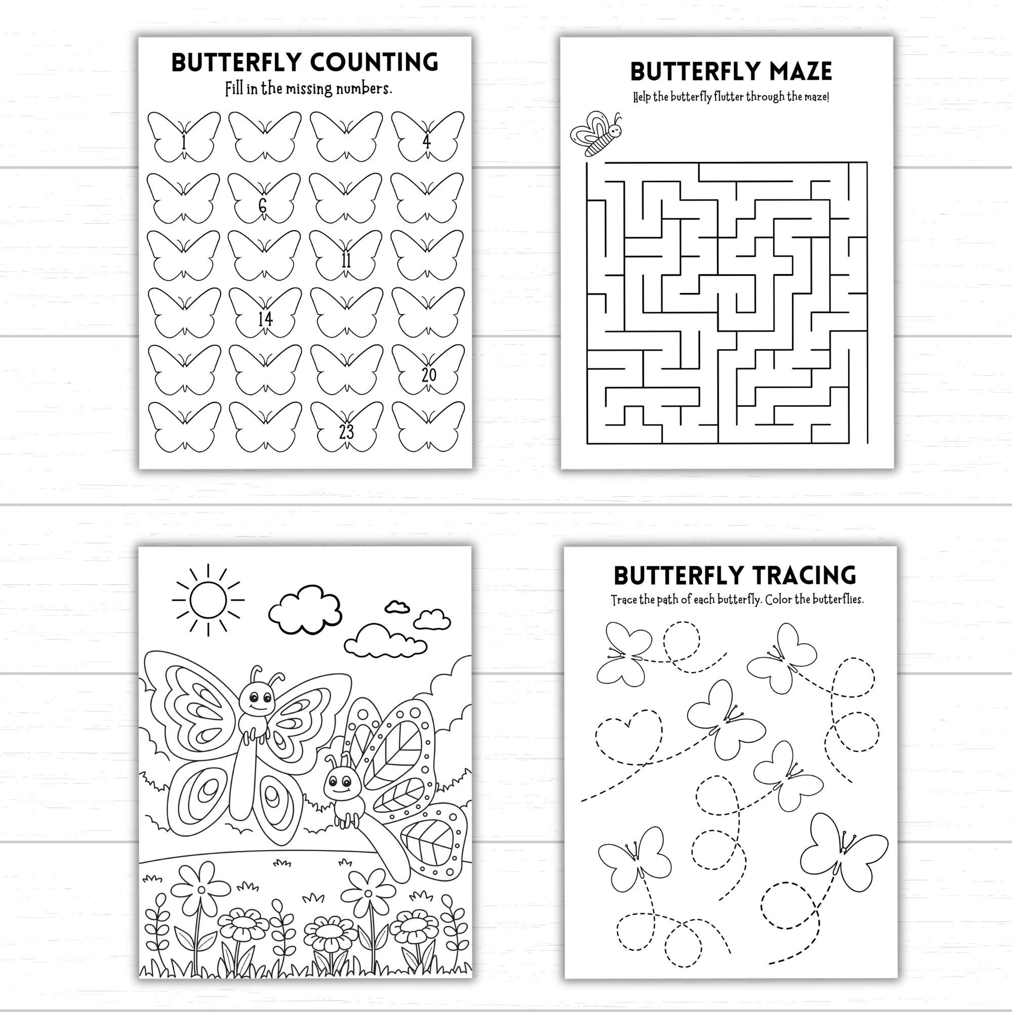Butterfly Activity Pack Printable for Kids, Science Craft, Coloring ...