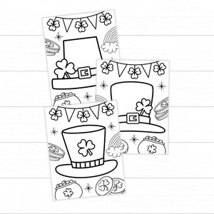 St. Patrick’s Day Coloring Pages for Kids Printable, Leprechaun Hat ...