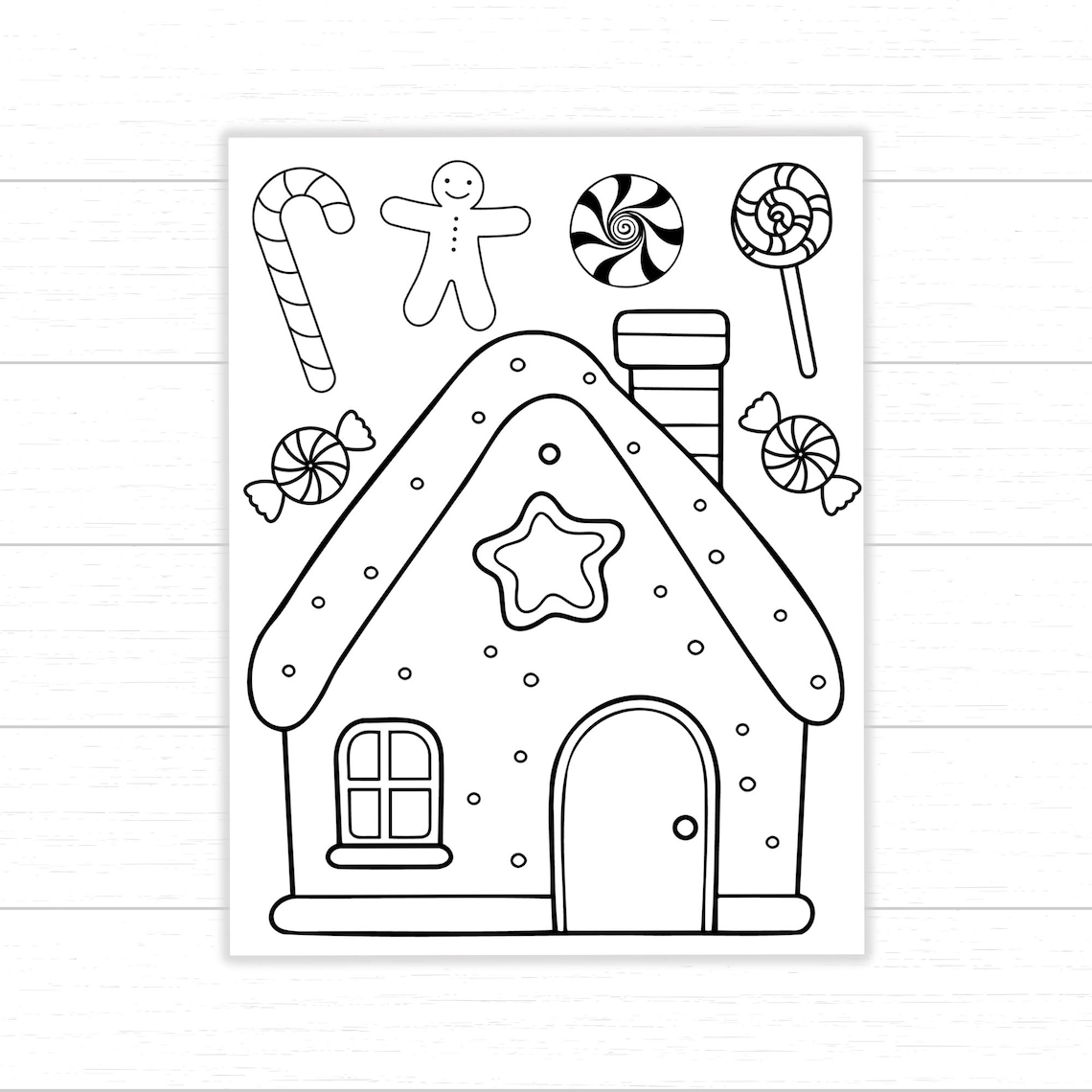 Gingerbread House Coloring Pages, Christmas Coloring Pages for Kids ...