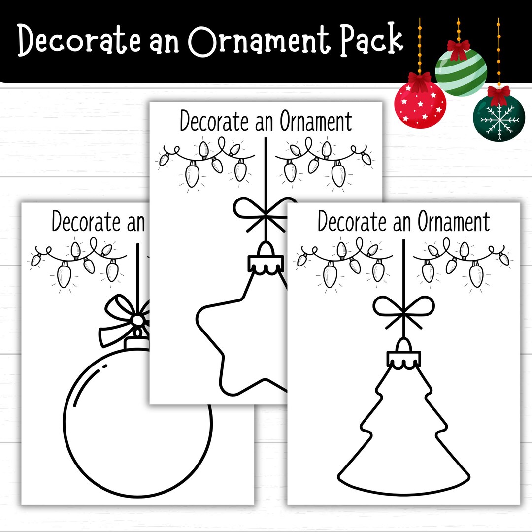 Decorate an Ornament, Christmas Ornament Coloring Pages, Design an ...