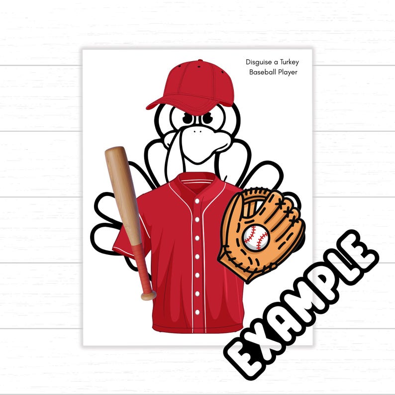 Disguise a Turkey Baseball Craft Printable, Thanksgiving Activity for ...