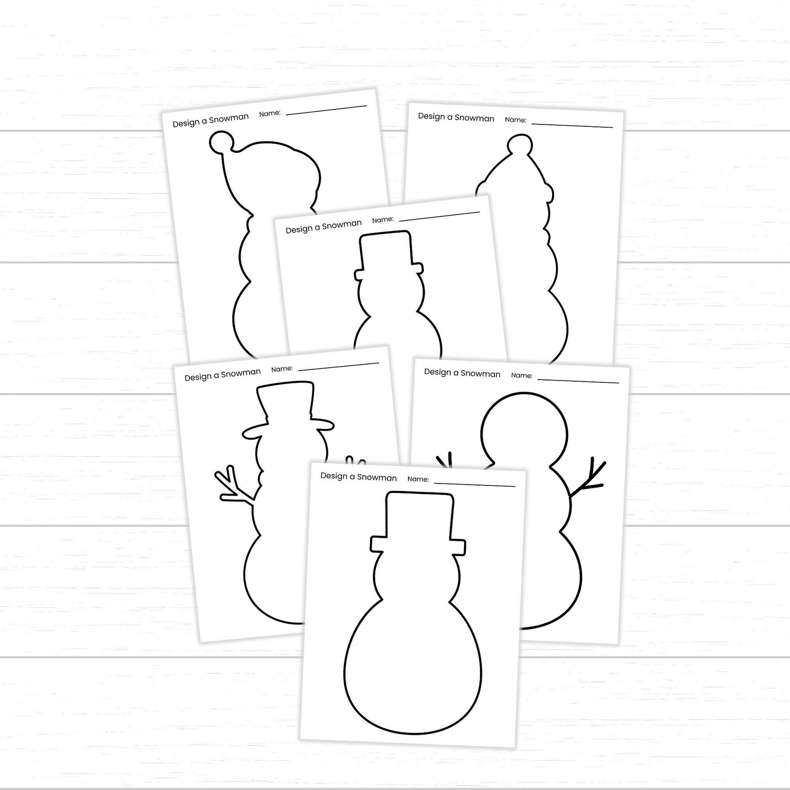 Design a Snowman Printable Set, Snowman Templates, Build a Snowman ...