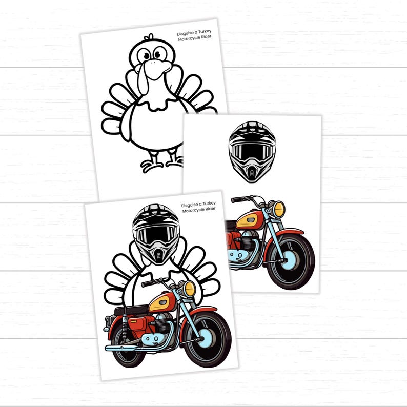 Disguise a Turkey Motorcycle Rider, Motorcycle Turkey, Printable Outfit ...