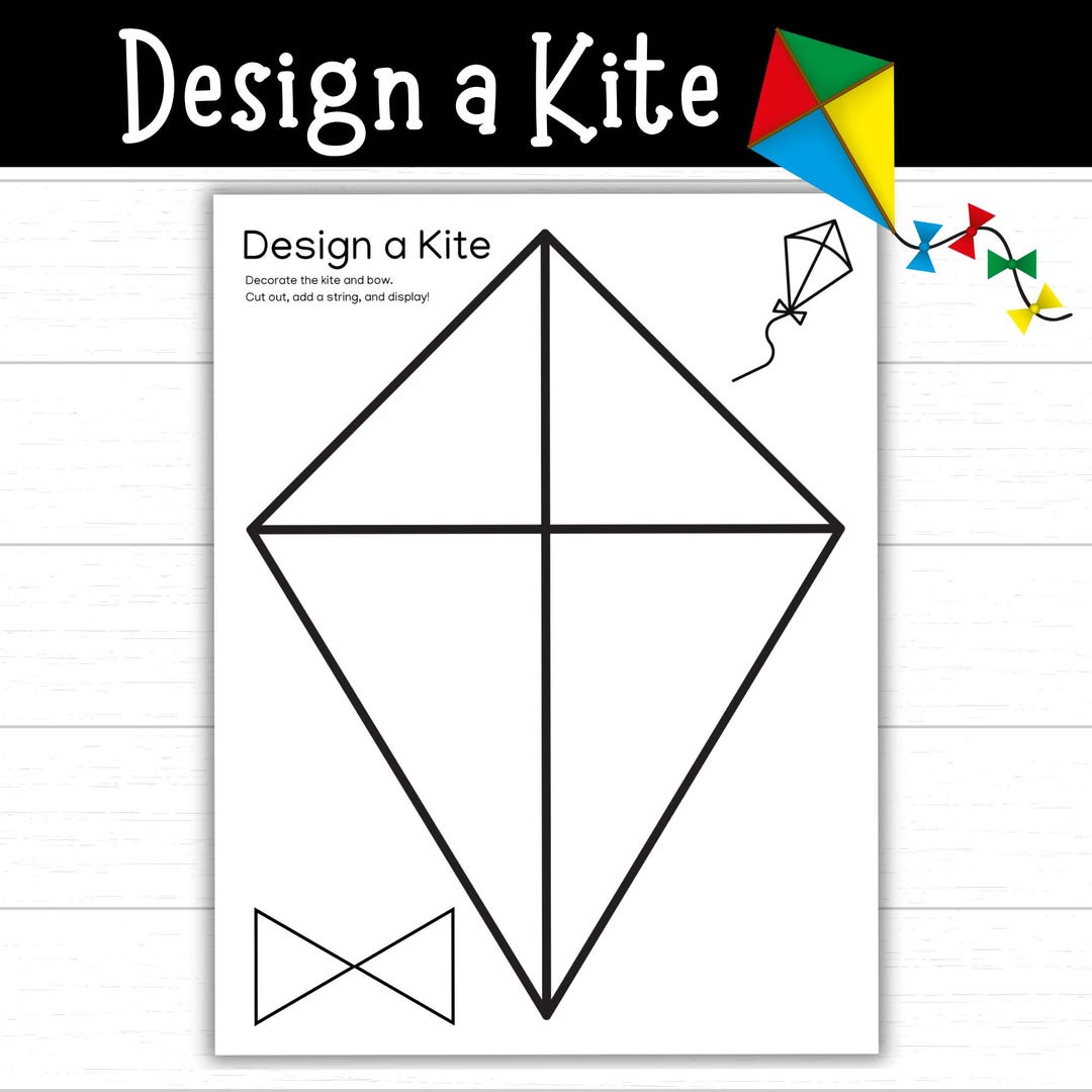 Design a Kite Printable, Decorate a Kite, Kite Craft, Spring Kite ...