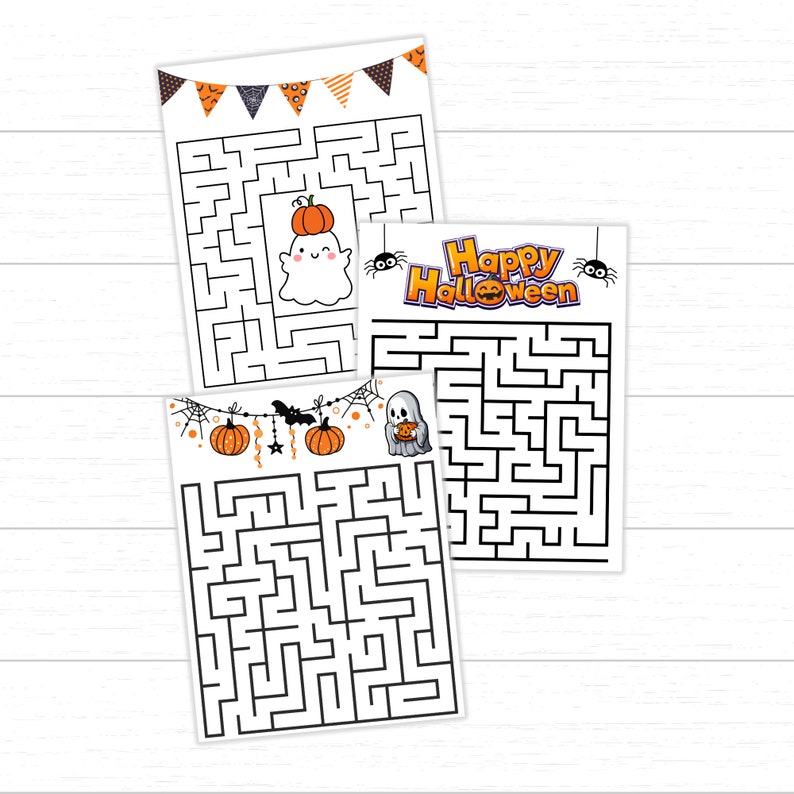 Halloween Mazes for Kids, Halloween Maze Printables, Printable Maze for ...