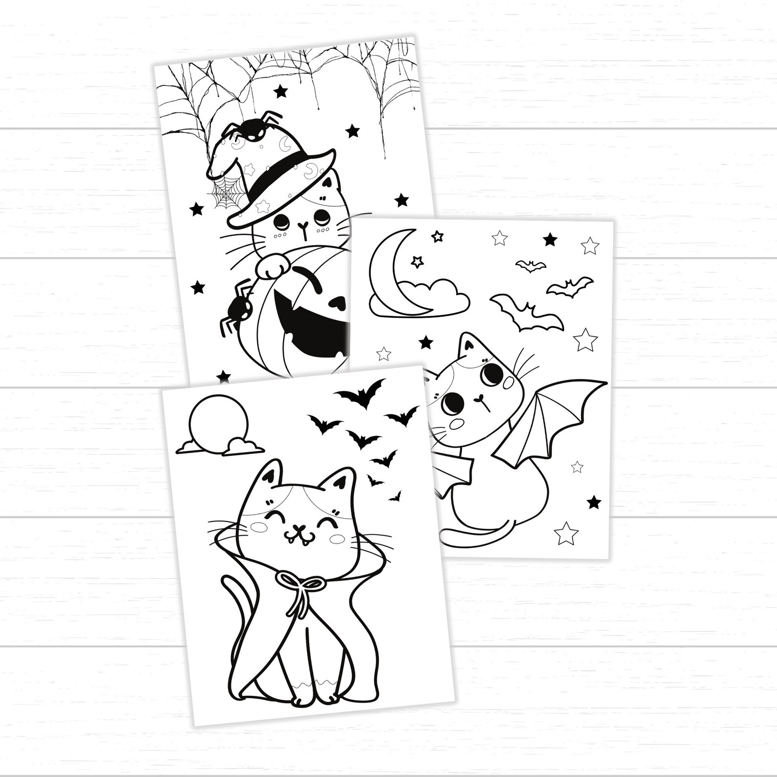 Cute Halloween Cat Coloring Pages, Printable Halloween Coloring Pages ...