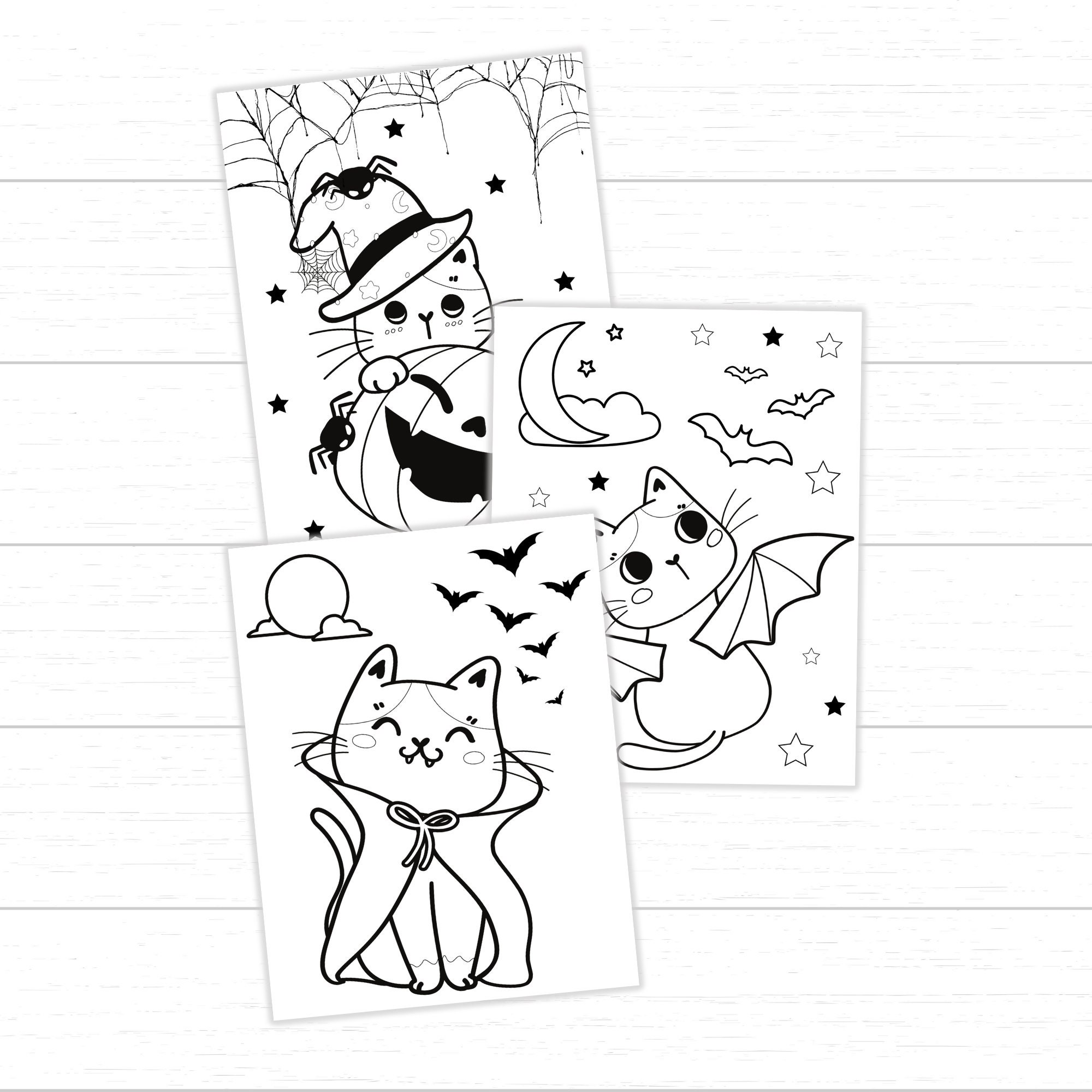 Cute Halloween Cat Coloring Pages, Printable Halloween Coloring Pages ...
