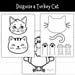 Disguise a Turkey Cat Craft, Printable Thanksgiving Activity for Kids ...