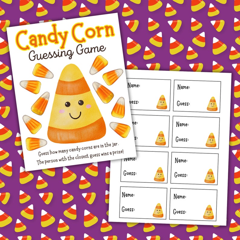 Candy Corn Guessing Game Printable, Halloween Guess How Many Game, How ...