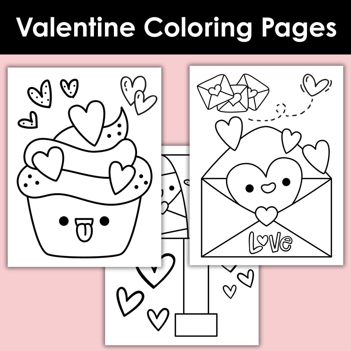 Valentine's Day Coloring Pages for Kids – 3 Printable February Activity ...