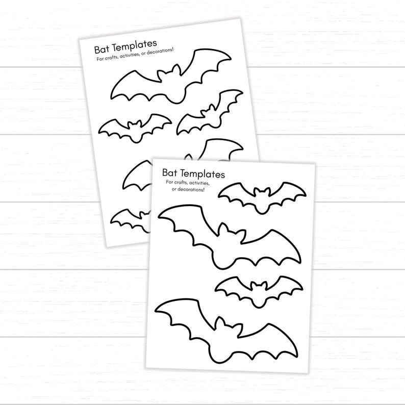 Bat Templates for Crafts, Bat Decorations, Stencils, Bat Unit Study ...