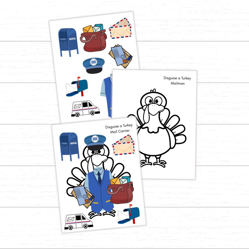 Disguise a Turkey Mailman, Mail Carrier, Printable Disguise a Turkey ...
