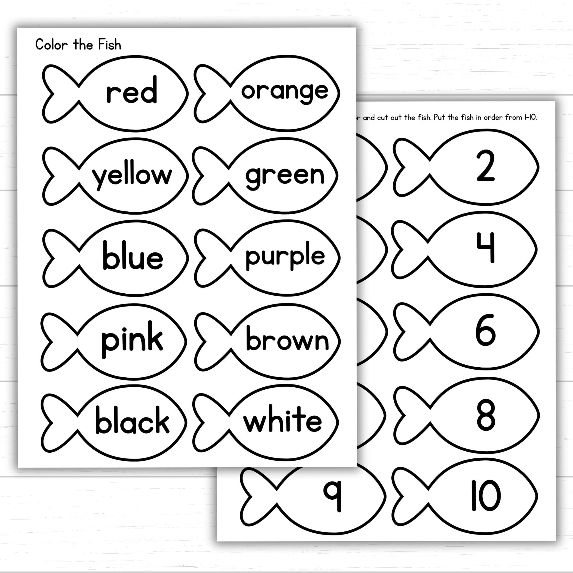 Fish Activity Pack for Preschool & Kindergarten – 10 Page Ocean ...