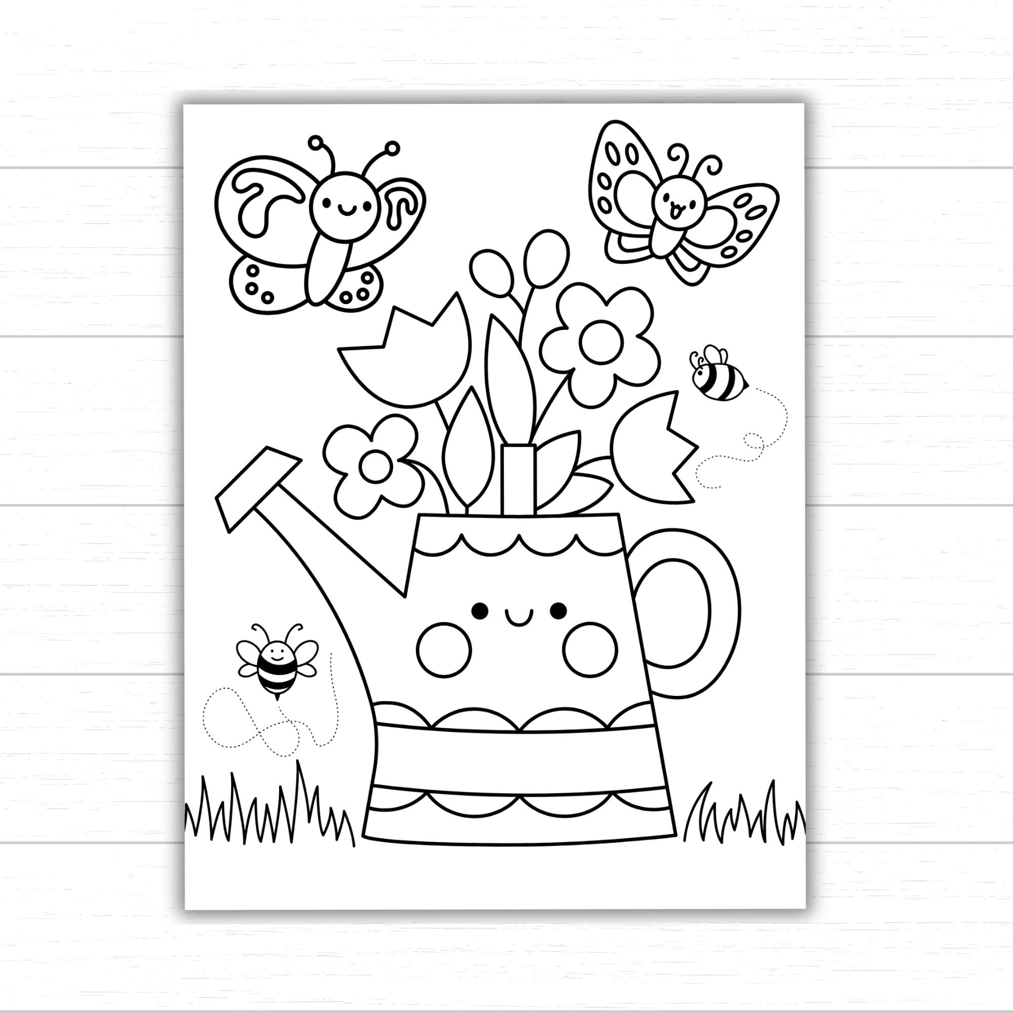 Printable Flower Coloring Pages for Kids, Spring Coloring Sheets ...