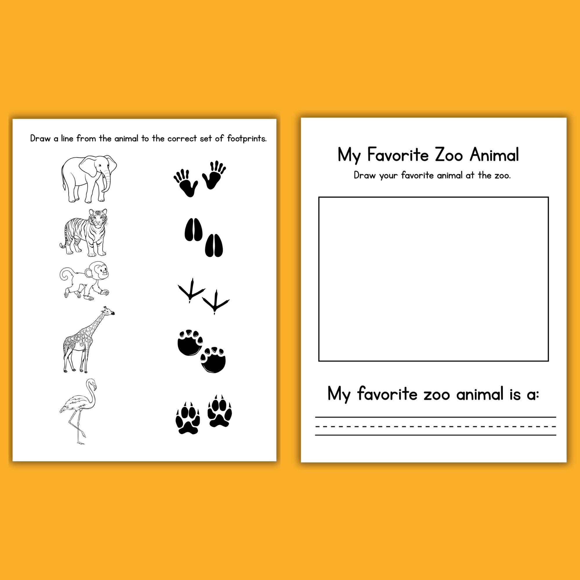 Zoo Activity Pack Printable for Preschool and Kindergarten, Printable ...
