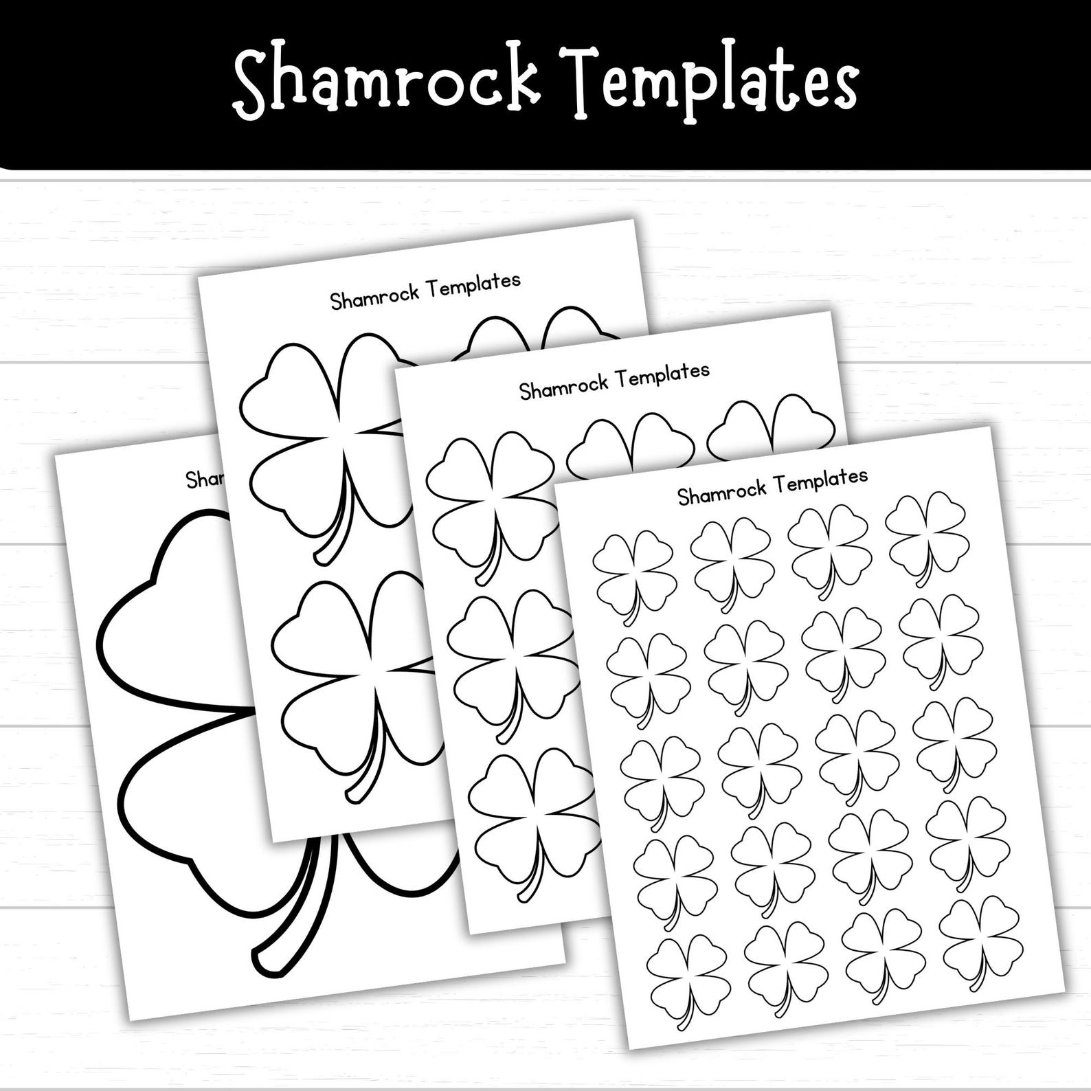 Shamrock Templates, Printable Shamrocks for Crafts and Activities, St ...