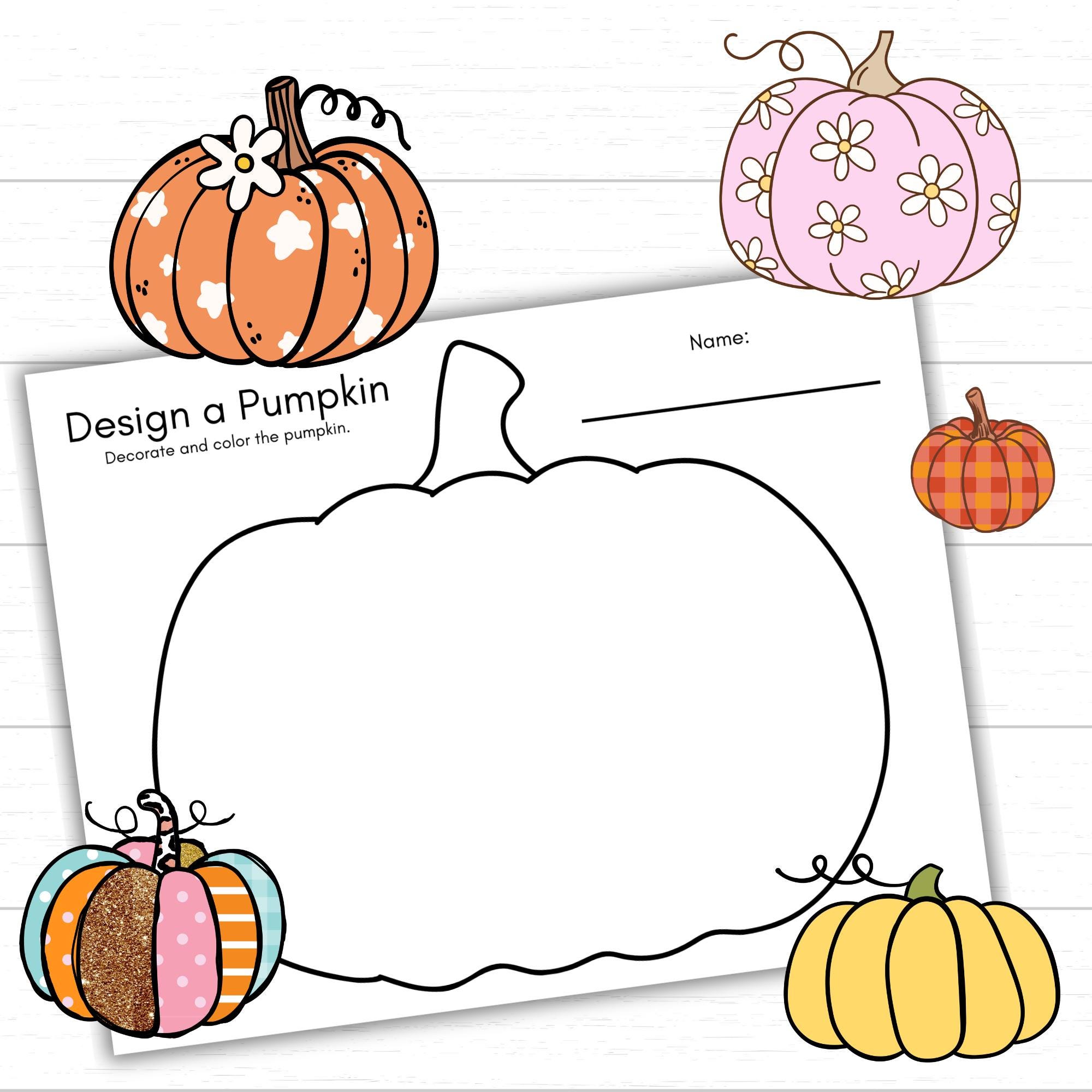 Design a Pumpkin, Design a Jack-o-lantern, Blank Pumpkin Template ...