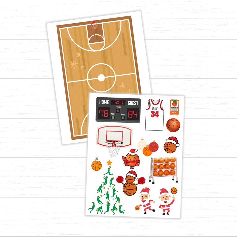Elf Basketball Props, Christmas Elf Basketball Scene, Set Up ...