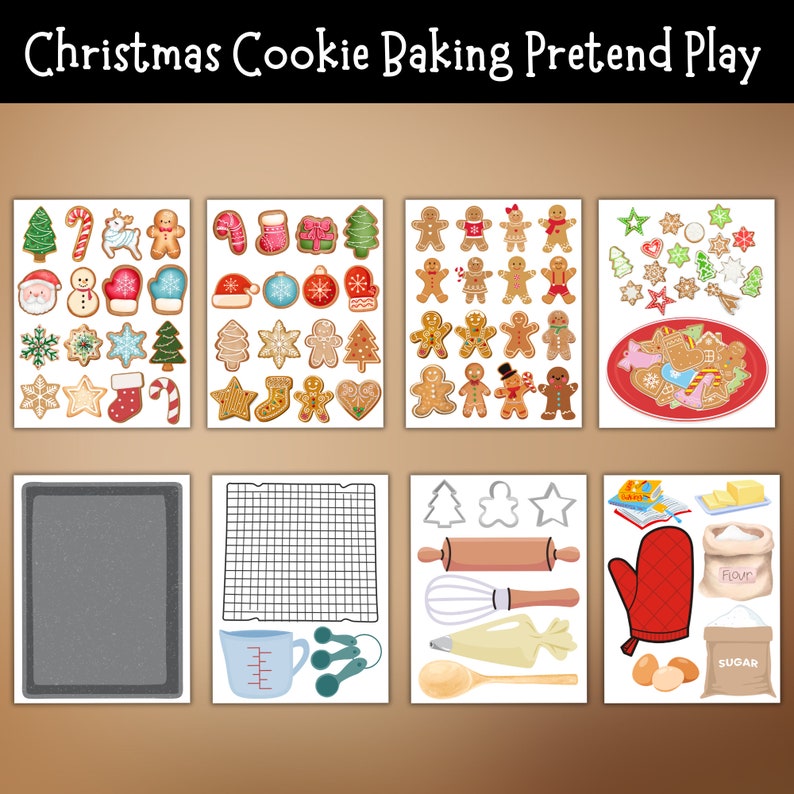 Christmas Cookie Baking Pretend Play Set, Holiday Cookie Baking Pretend ...