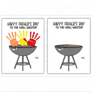 Printable Father's Day Grill Master Handprint Art, DIY Father's Day ...