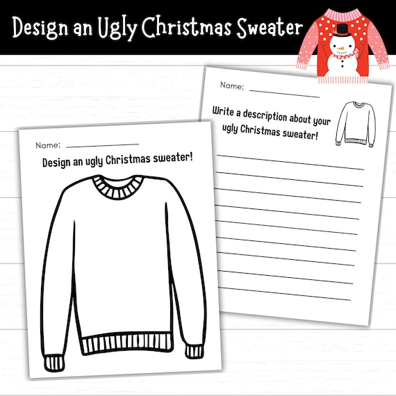 Ugly Christmas Sweater Worksheet Ugly Sweater Worksheets (Free