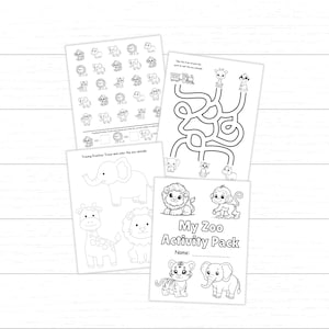 Zoo Activity Pack Printable for Preschool and Kindergarten, Printable ...