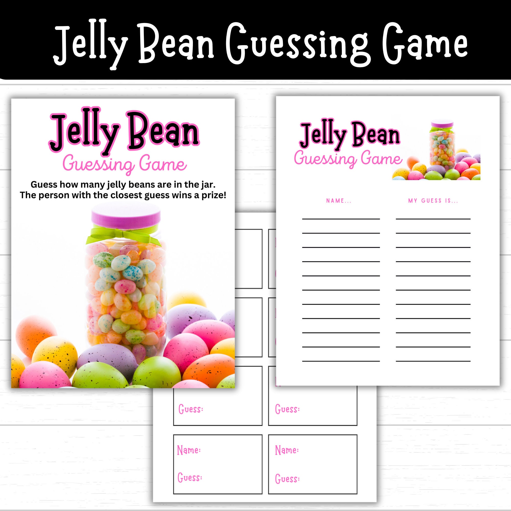 Jelly Bean Guessing Game, Printable Easter Games, Easter Party Games ...