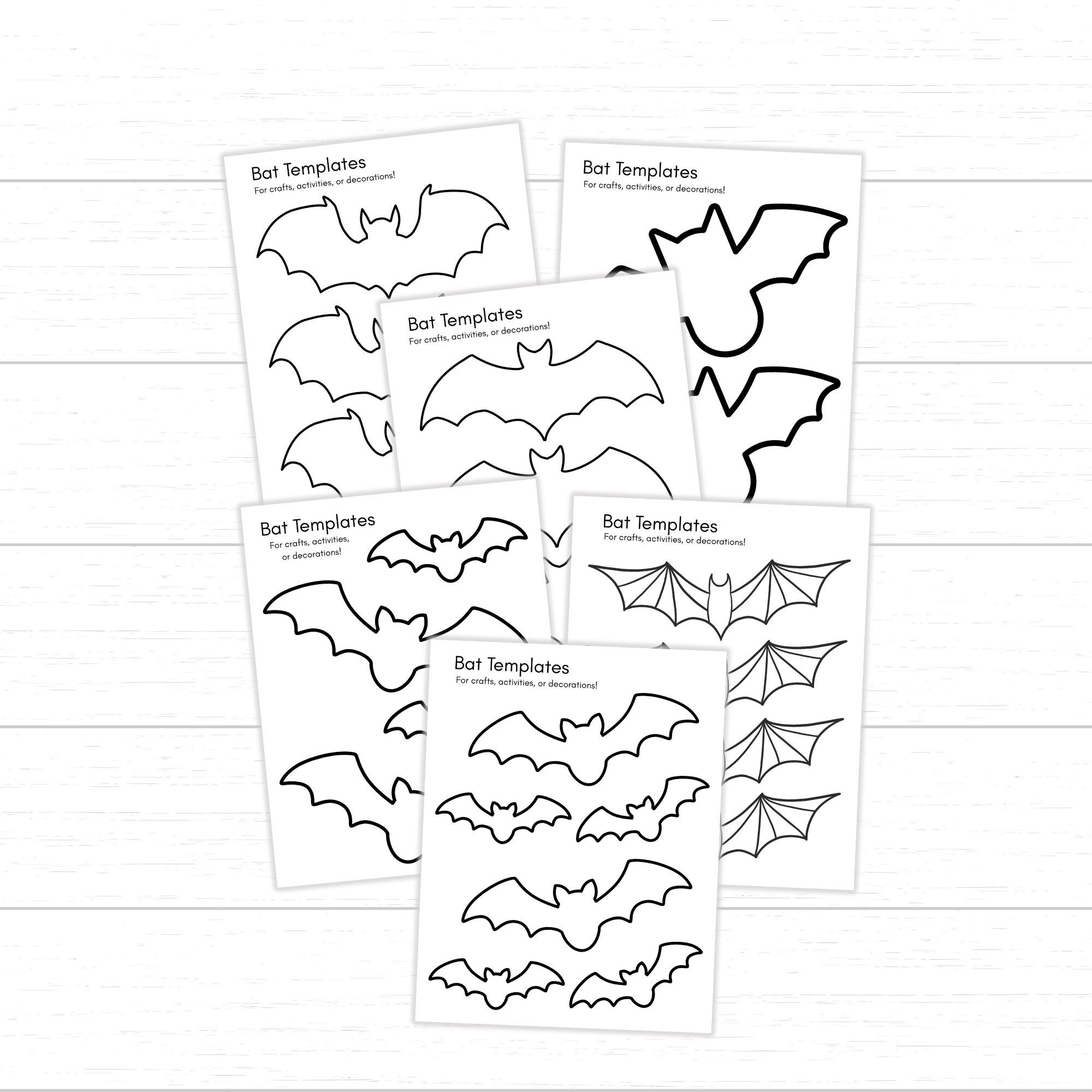 Bat Templates for Crafts, Bat Decorations, Stencils, Bat Unit Study ...