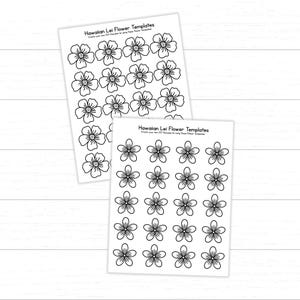 Printable DIY Hawaiian Lei Flower Templates, Flower Cutouts, Tropical ...