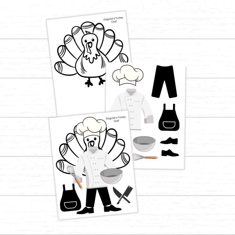 Printable Chef Disguise a Turkey Craft | Thanksgiving Turkey in ...