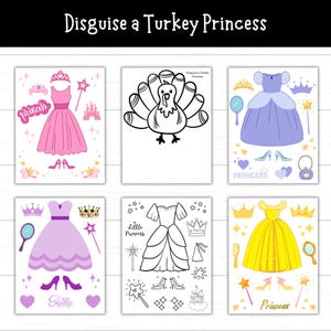 Disguise a Turkey Princess, Printable Princess Outfits, Turkey in ...