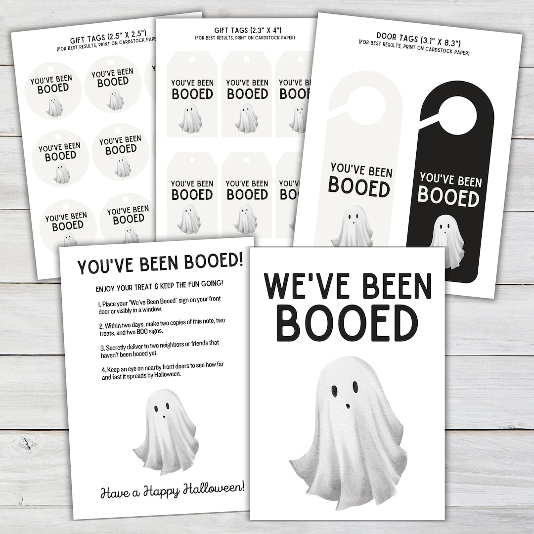 You've Been Booed Printable Kit, We've Been Booed, Halloween Boo Sign ...
