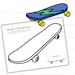 Design a Skateboard Printable Activity for Kids, Blank Skateboard ...
