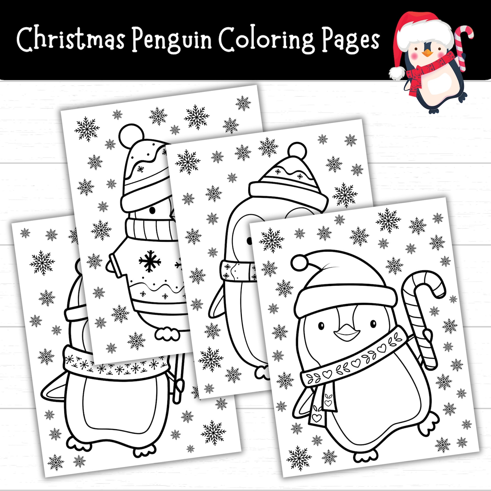 Christmas Penguin Coloring Pages, Winter Penguin Coloring Pages ...