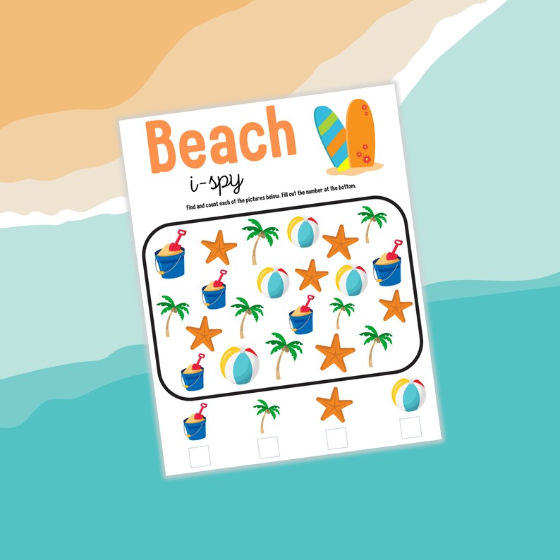 Beach I Spy Printable Game for Kids - Etsy Hong Kong