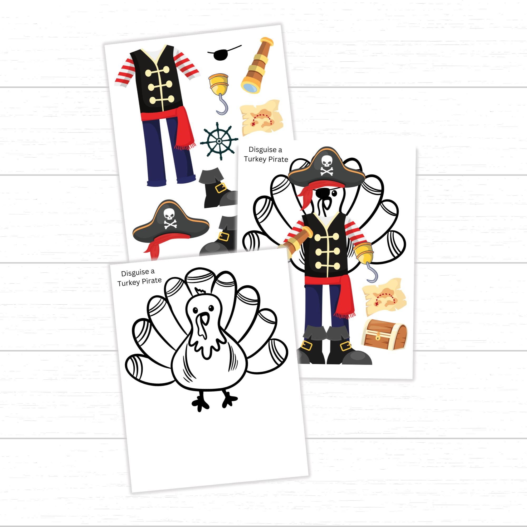 Disguise a Turkey Pirate, Pirate Turkey, Pirate Printables, Disguise a ...
