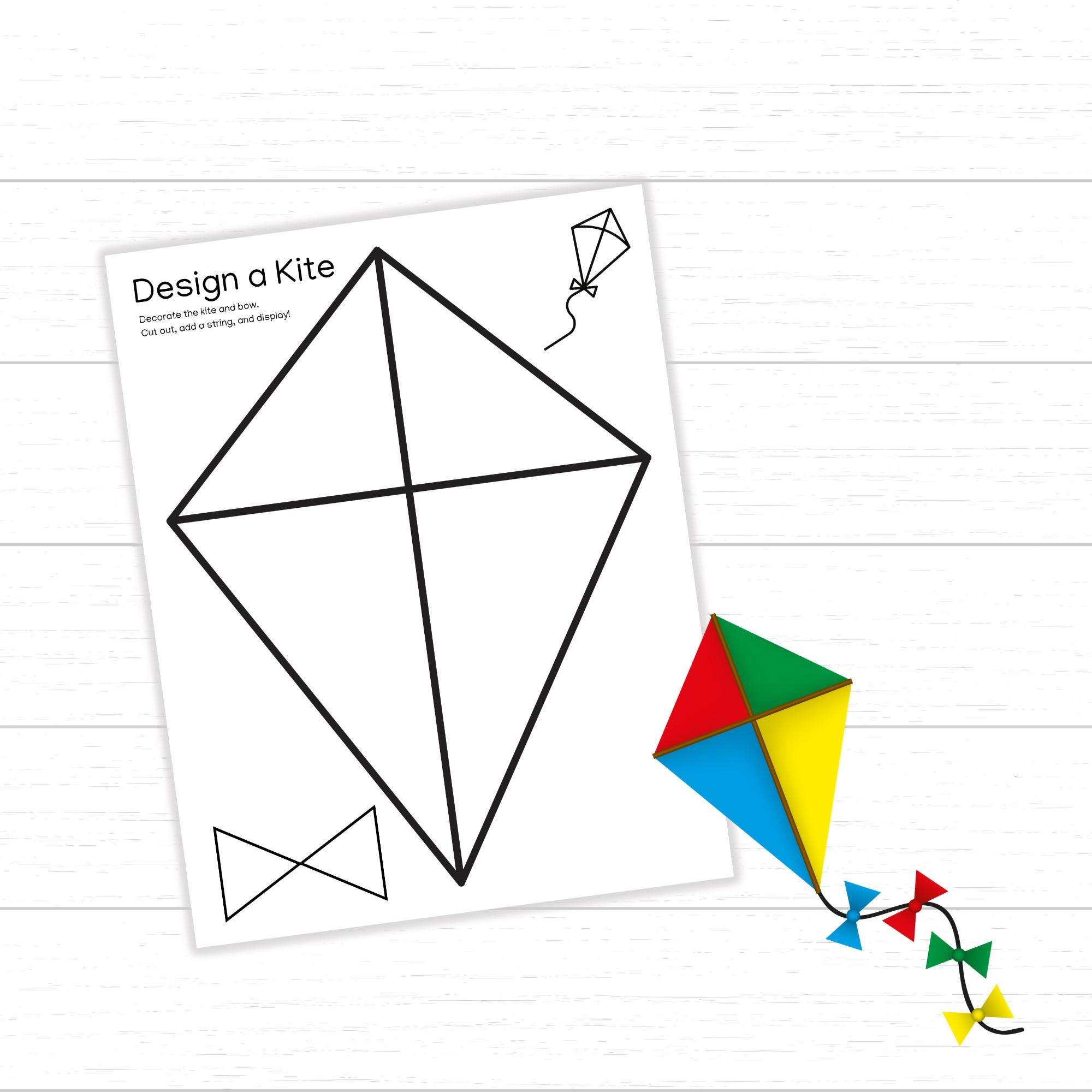 Design a Kite Printable, Decorate a Kite, Kite Craft, Spring Kite ...