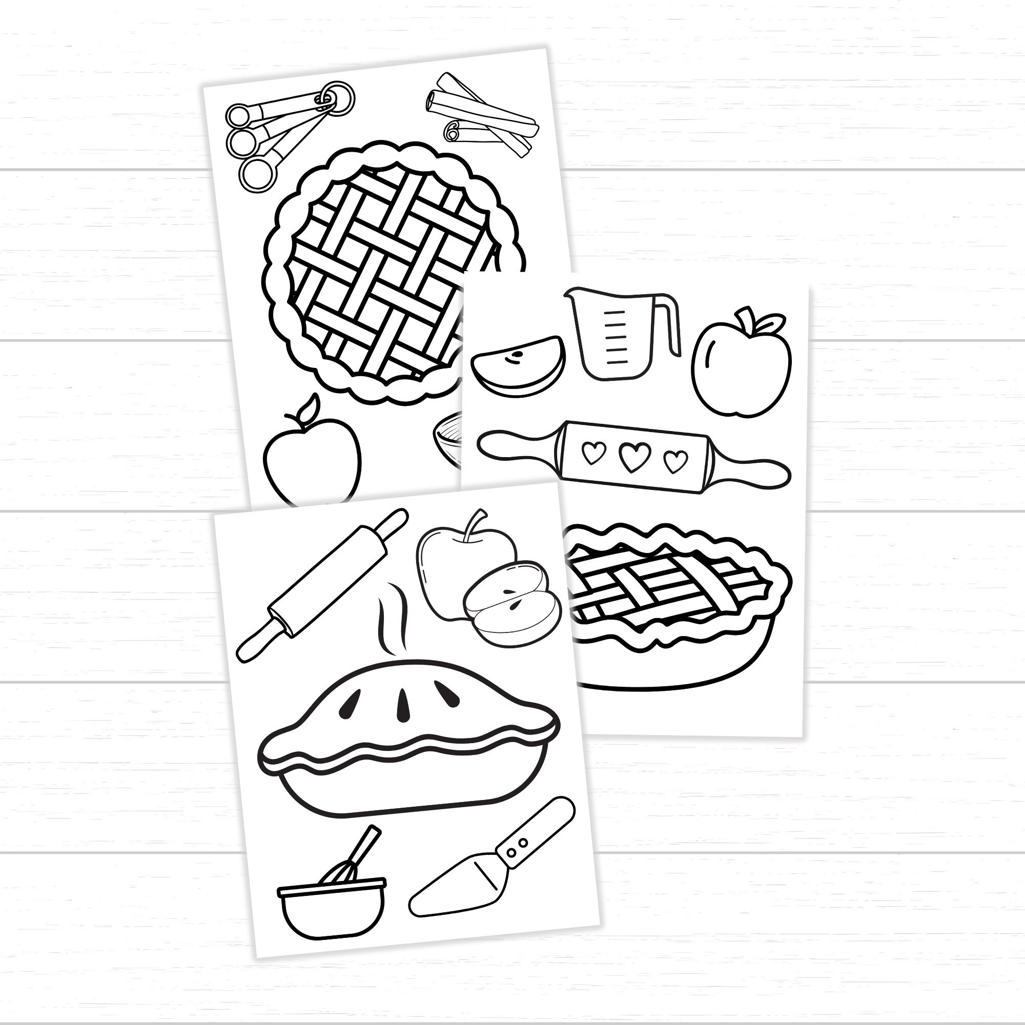 Apple Pie Coloring Pages Printable, Apple Activities, Fall Apple ...